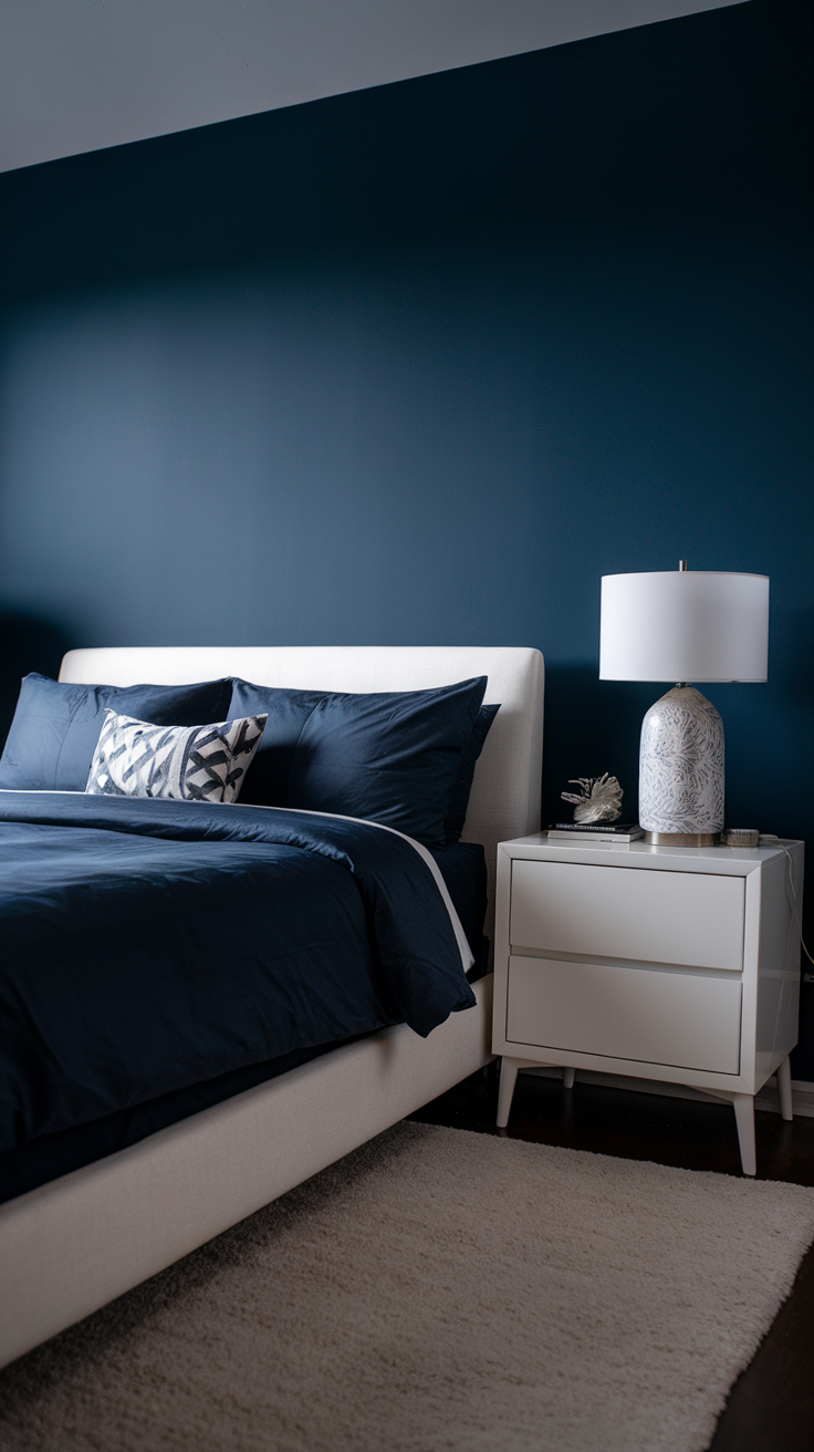 27 Dark Blue Bedroom Ideas » Mattress Vela
