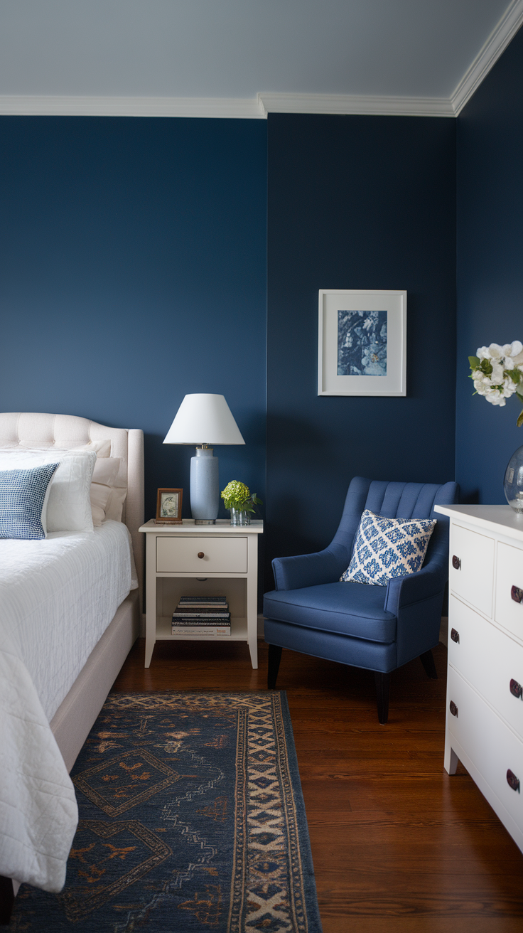 27 Dark Blue Bedroom Ideas » Mattress Vela