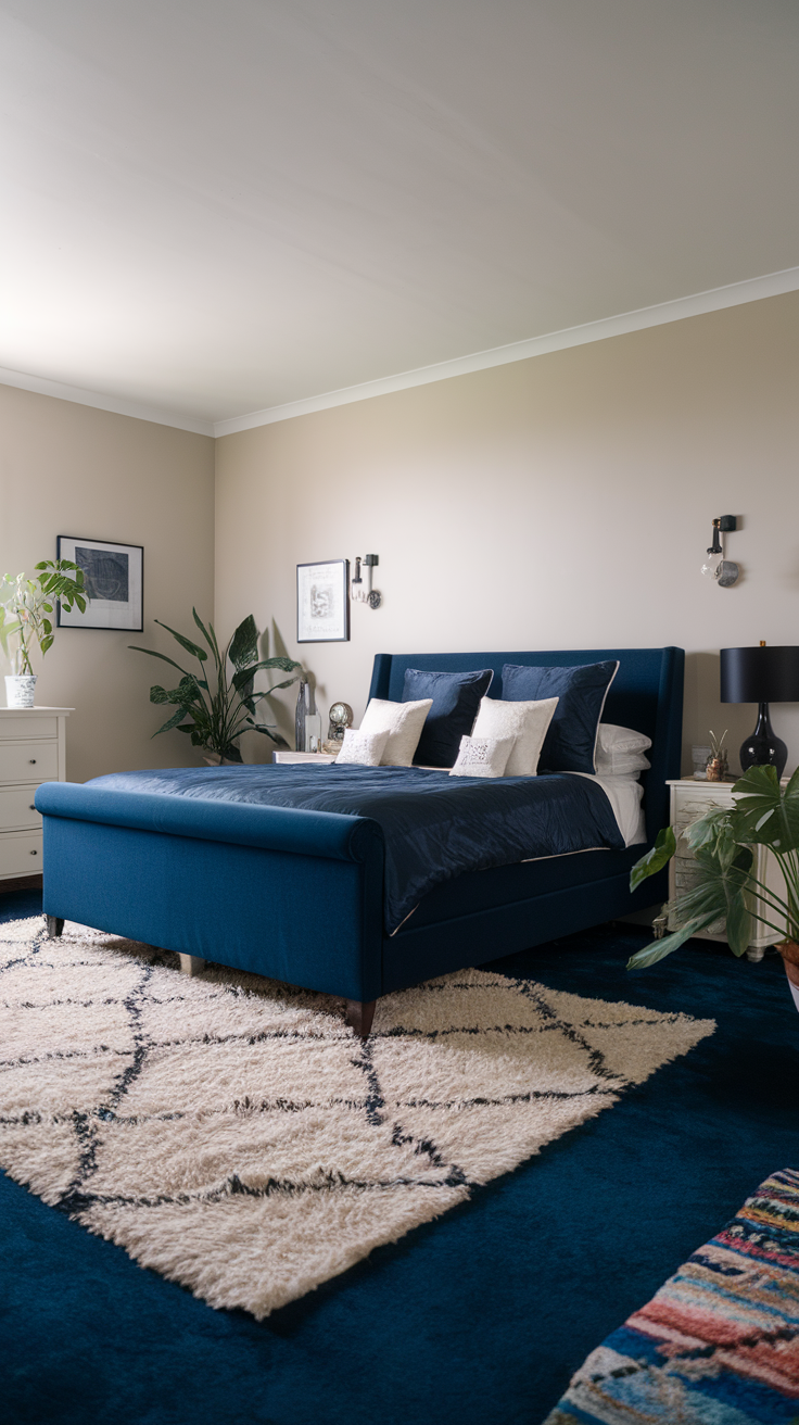 27 Dark Blue Bedroom Ideas » Mattress Vela